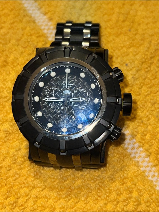 Invicta | Accessories | Invicta Black And Silver Mens Chronograph S ...